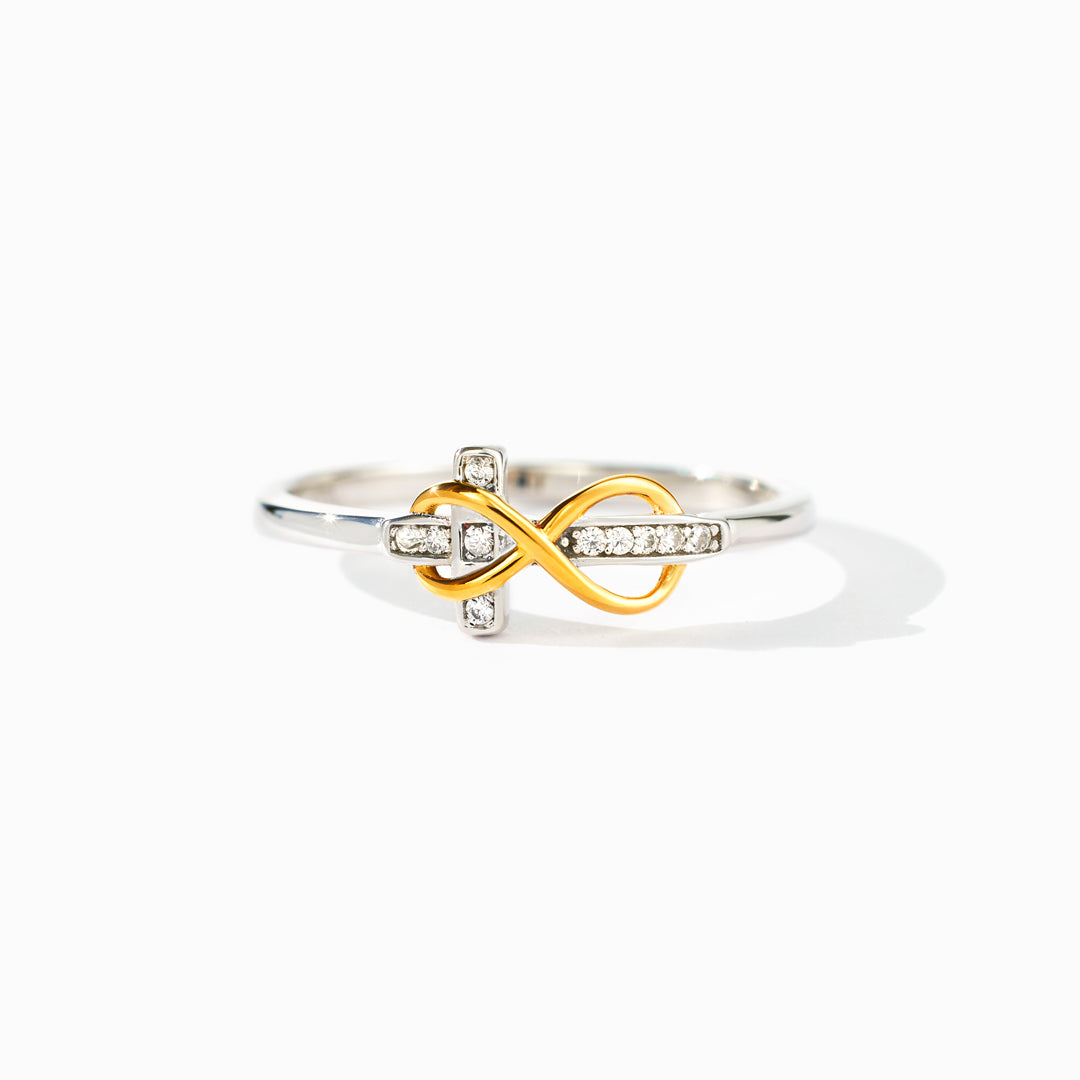 Gods' Promises Are Forever Infinity Cross Ring-Christian Religious Gif